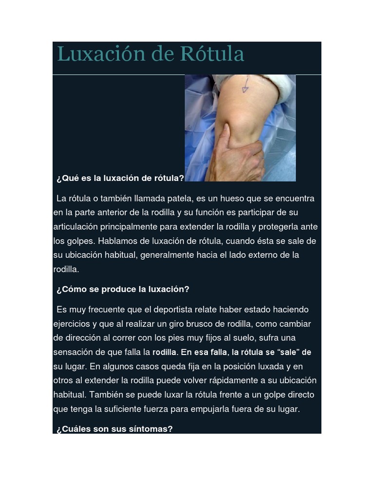Luxación de Rótula | Rodilla | Medicina CLINICA