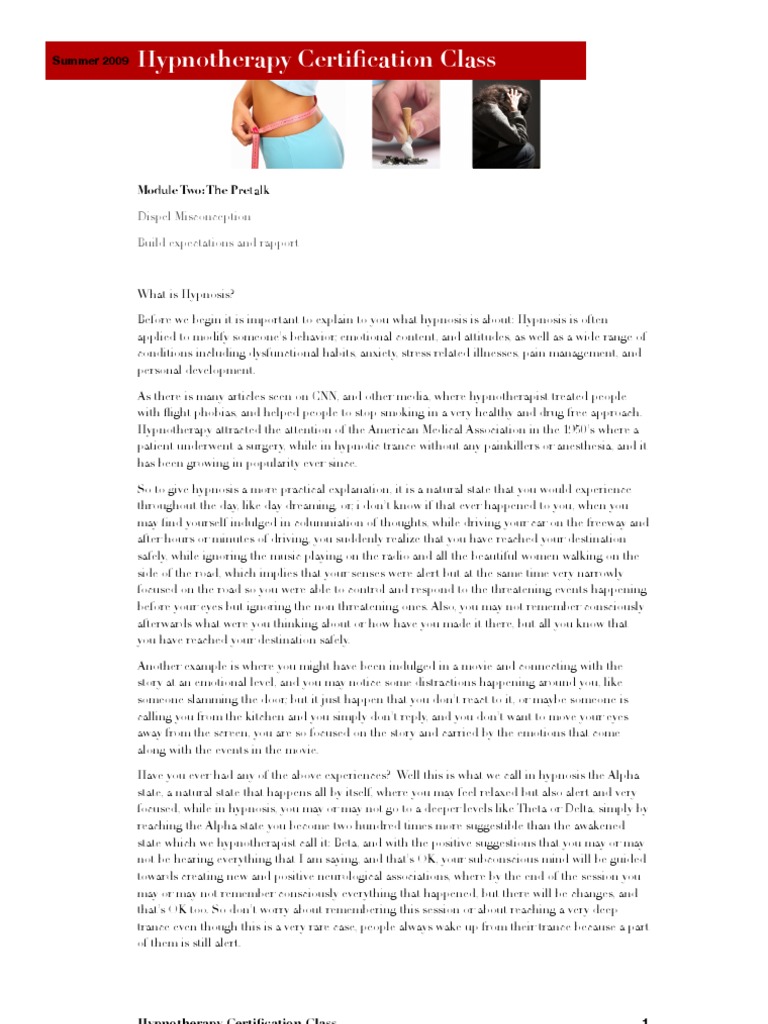 My First Hypnosis Script | PDF | Hypnotherapy | Hypnosis