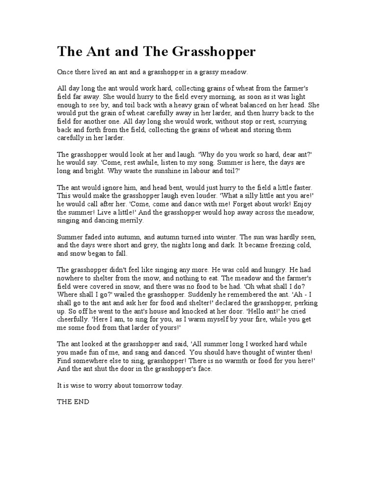 The Ant and the Grasshopper