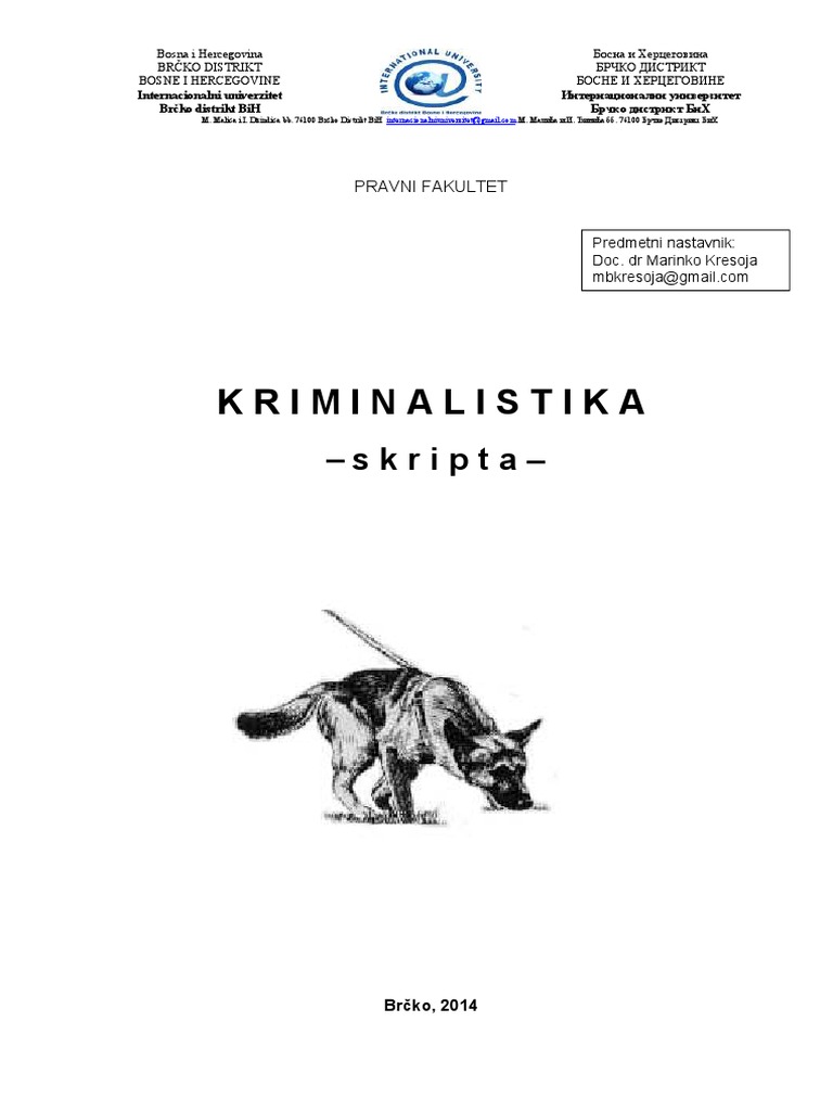 OS - Kriminalistika (Skripta) | PDF