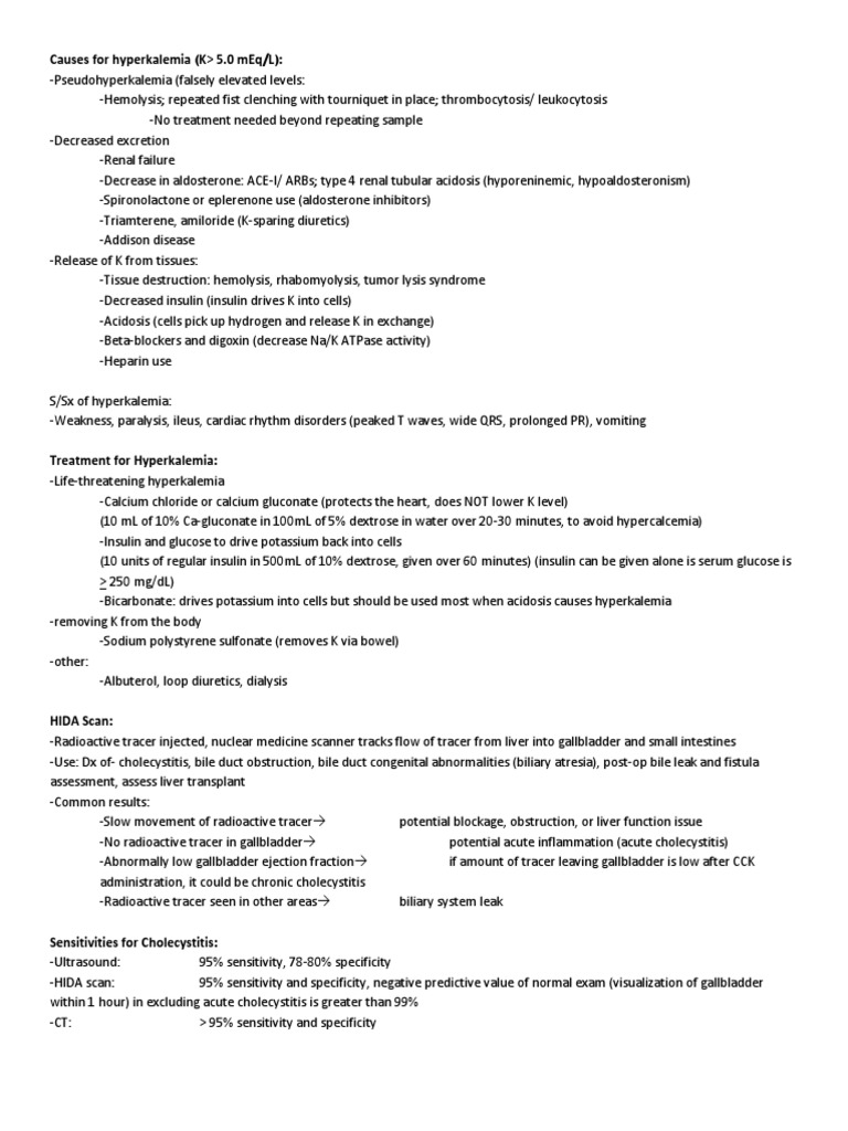 Understanding Hyperkalemia and HIDA Scans | PDF | Organ (Anatomy ...