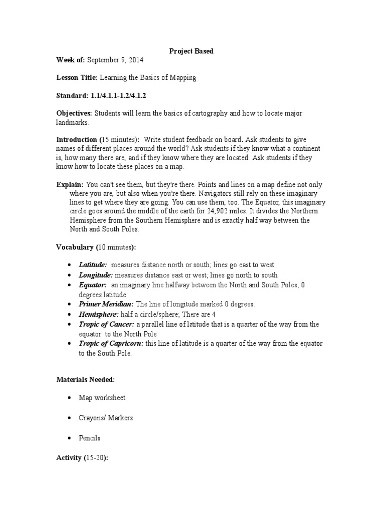 Lesson Plan Week 1 Compasses | PDF | Compass | Longitude