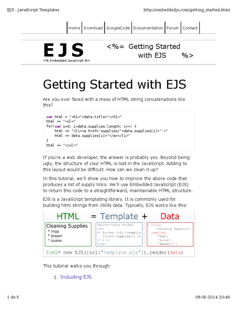 Ejs | Download Free PDF | Java Script | Json