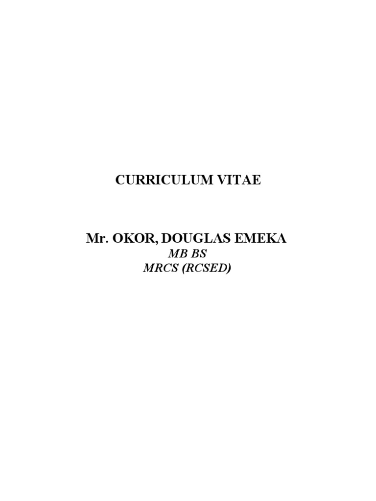 Dr. Douglas Okor: Neurosurgeon CV | PDF | Neurosurgery | Medicine