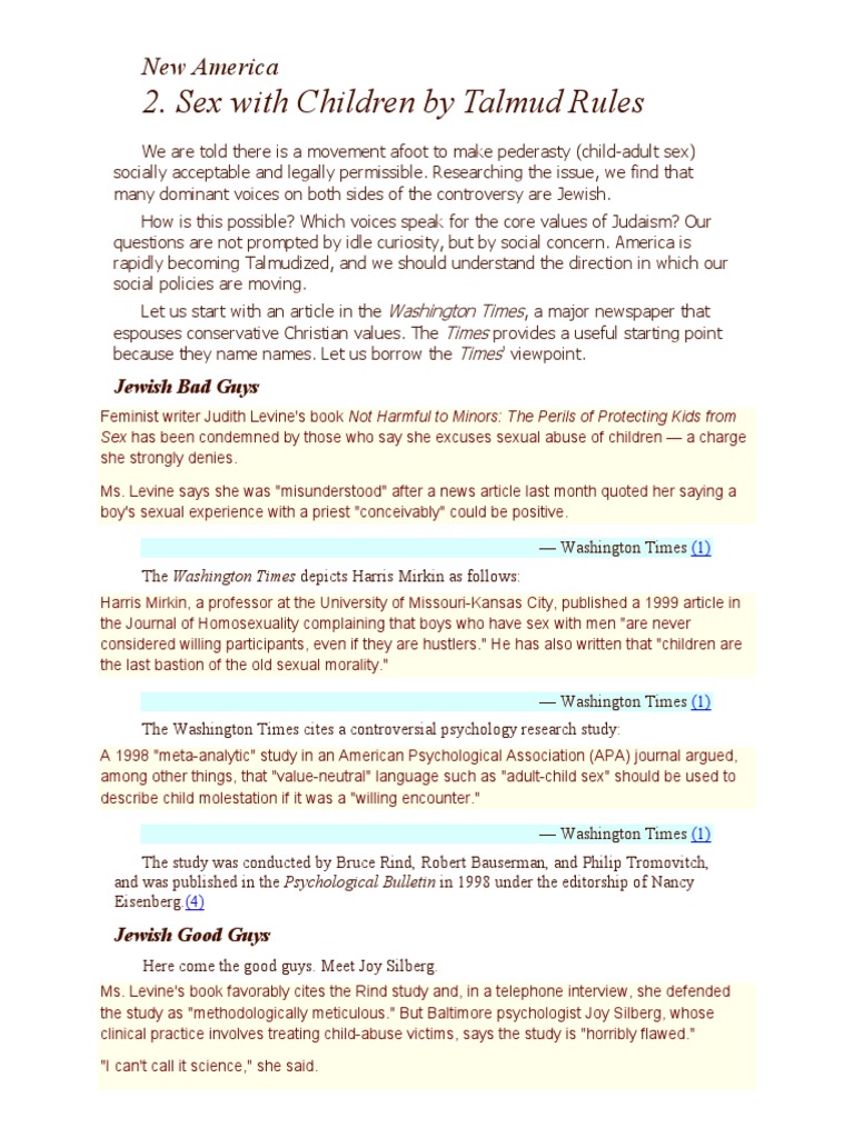 Talmud Rules Sex With Children | Talmud | Judaism