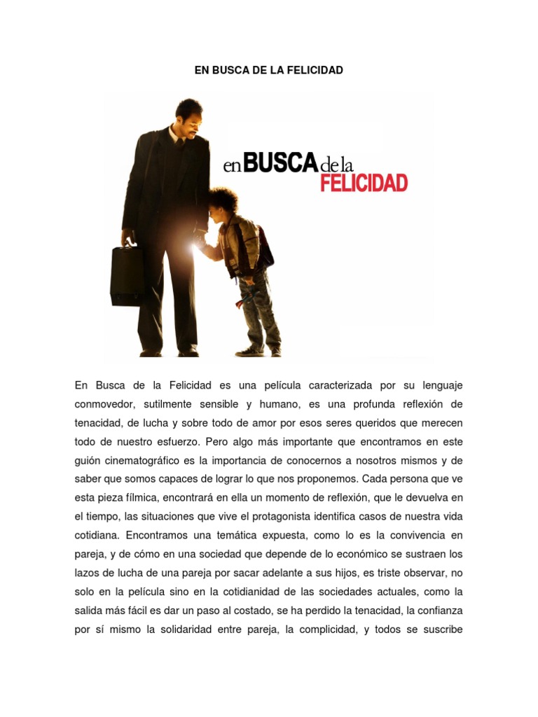 Reflexiones sobre "En Busca de la Felicidad" | PDF | Felicidad | Motivación