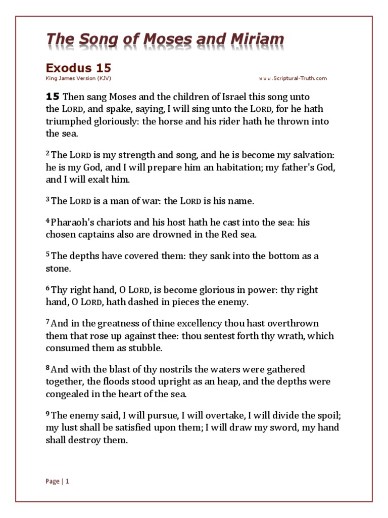 The Song of Moses and Miriam | PDF | Book Of Exodus | Hebrew Bible