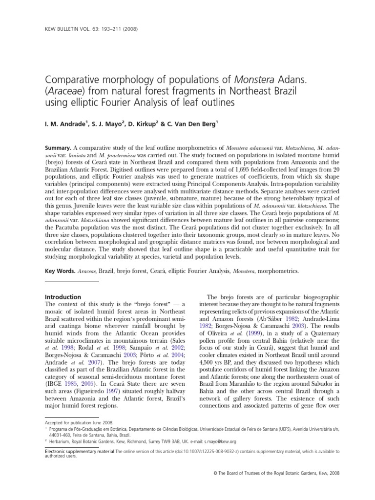 Andrade Et Al. - 2008 - Comparative Morphology of Populations of ...