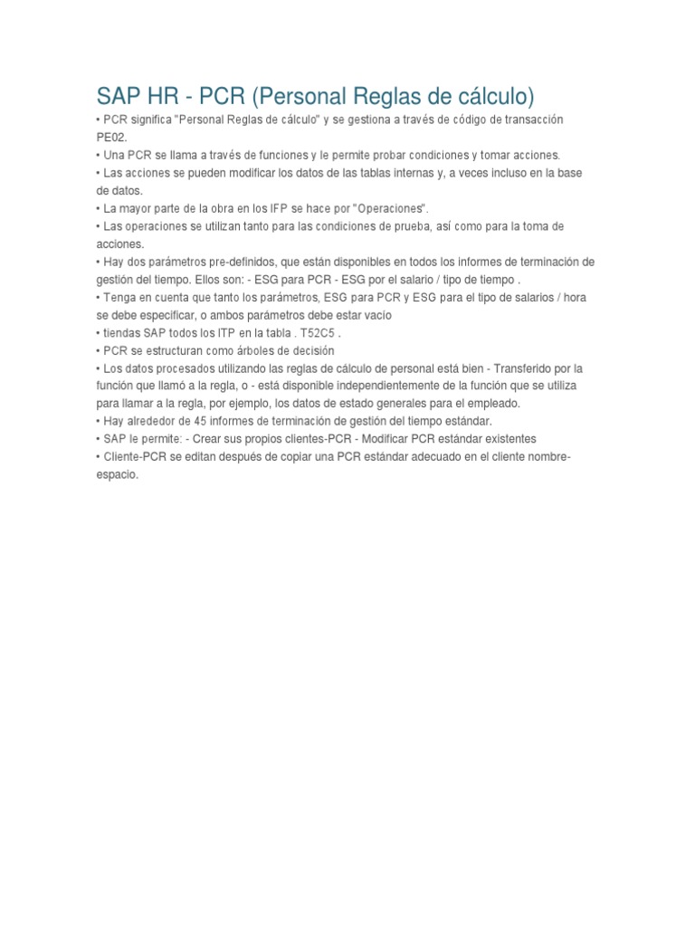 Sap PCR HR | PDF