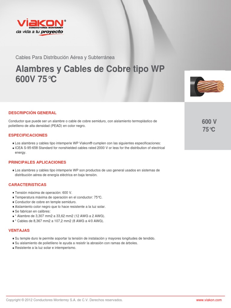 Cable WP | PDF | Cobre | Conductor electrico