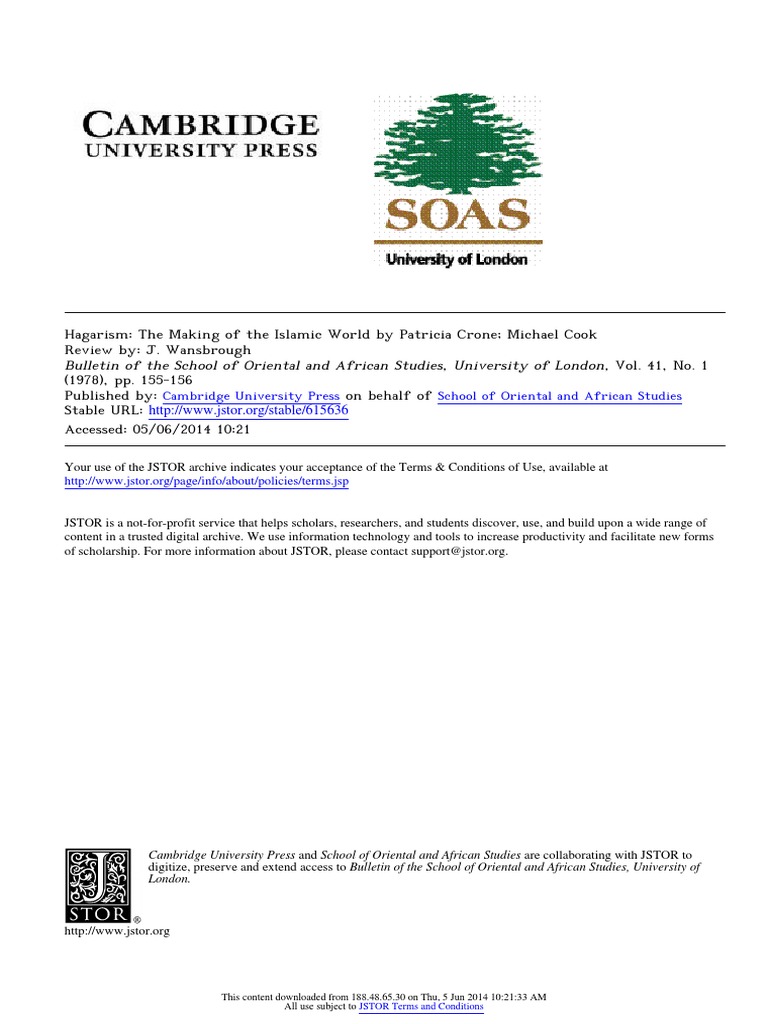 Hagarism: The Making of The Islamic World by Patricia Crone Michael ...