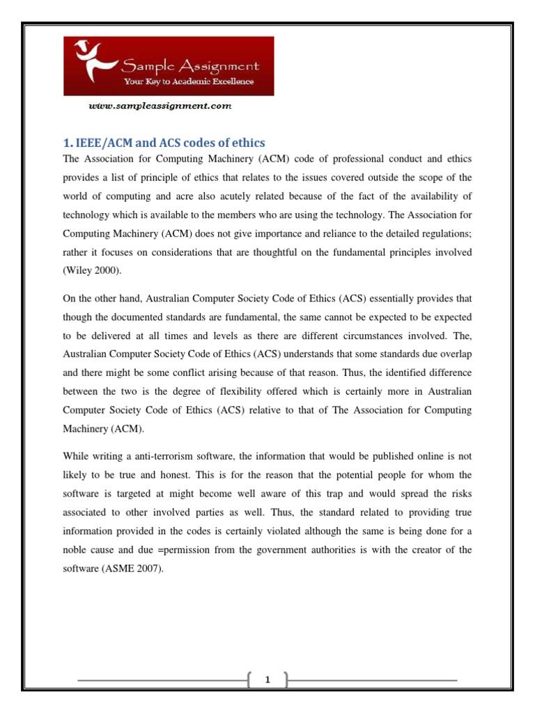 IEEE/ACM and ACS Codes of Ethics | PDF | Agile Software Development ...