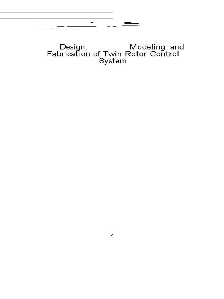 Design Modeling and Fabrication of Twin Rotor Control System | PDF ...