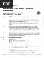Aashto T19-Bulk Density (Unit Weight) | PDF | Weighing Scale | Density