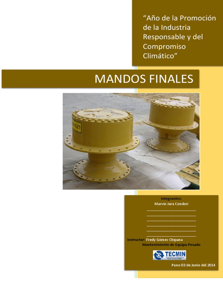 Mando Final Informe | PDF | Engranaje | Transmisión (Mecánica)