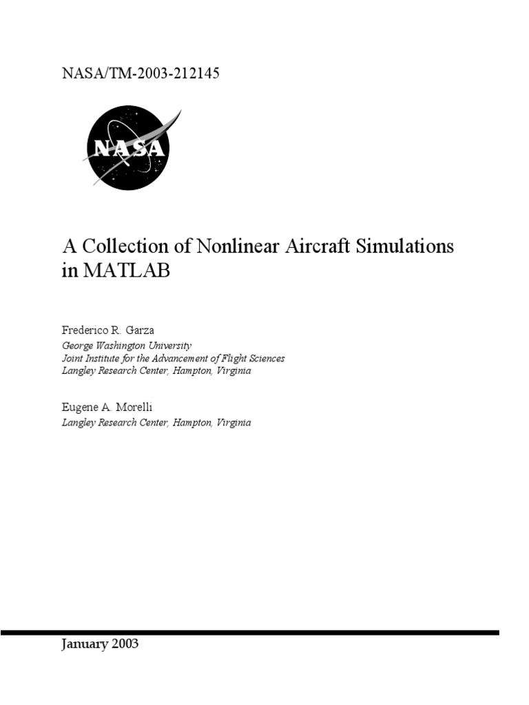 A Collection of Nonlinear Aircraft Simulations | PDF | Numerical ...