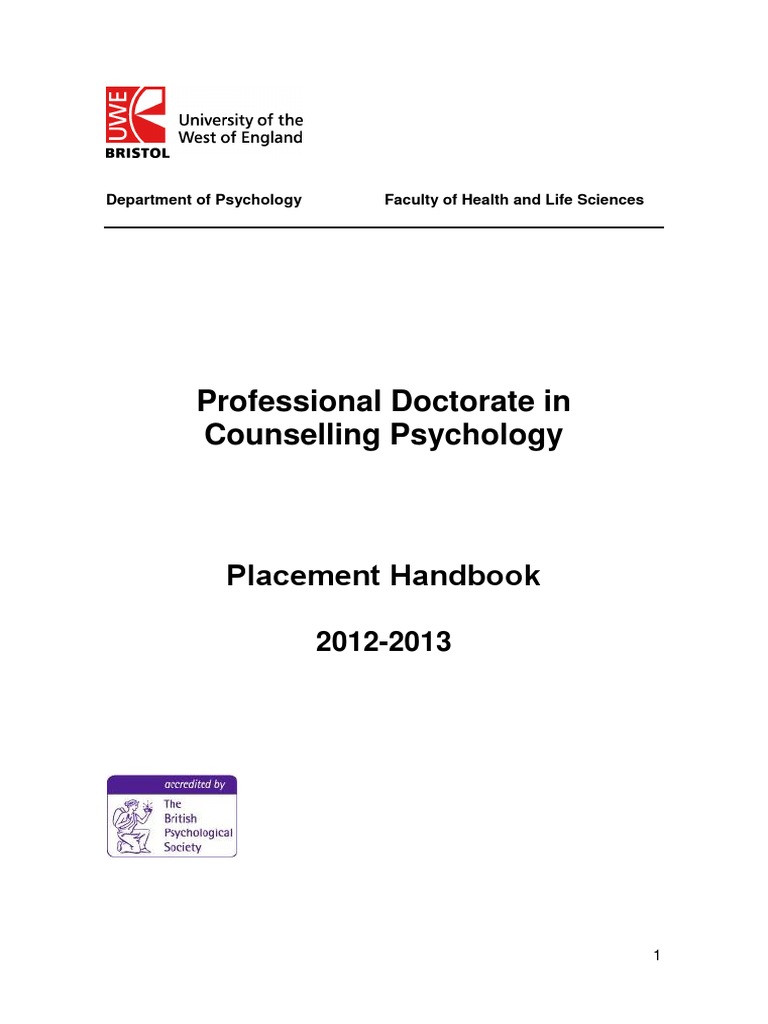 Counselling Psychology Placement | PDF | Counseling Psychology ...
