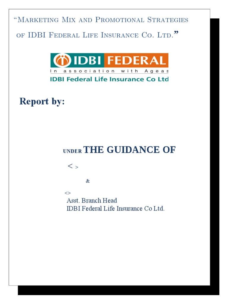 Marketing Strategies of IDBI Federal. | PDF | Insurance | Business Law