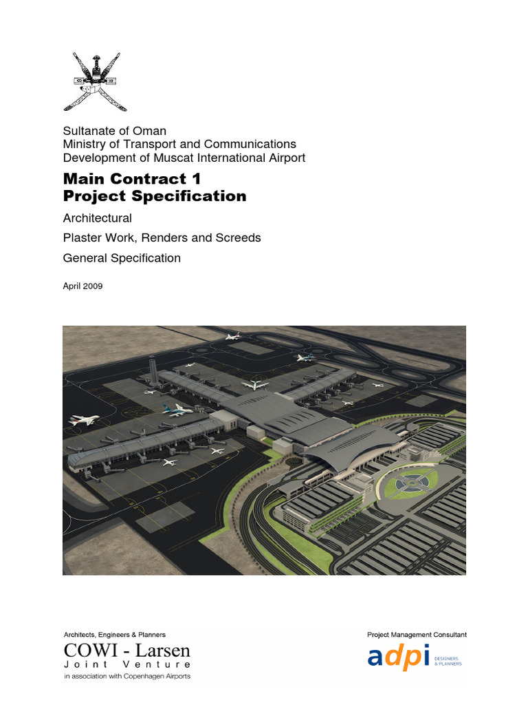 Muscat International Airport plaster specification | PDF | Mortar ...