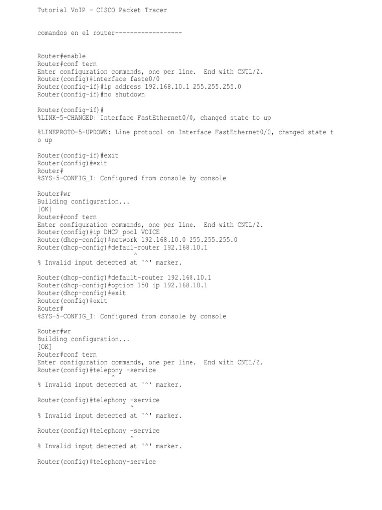 VoIP Configuration in Cisco Packet Tracer | PDF | Router (Computing ...