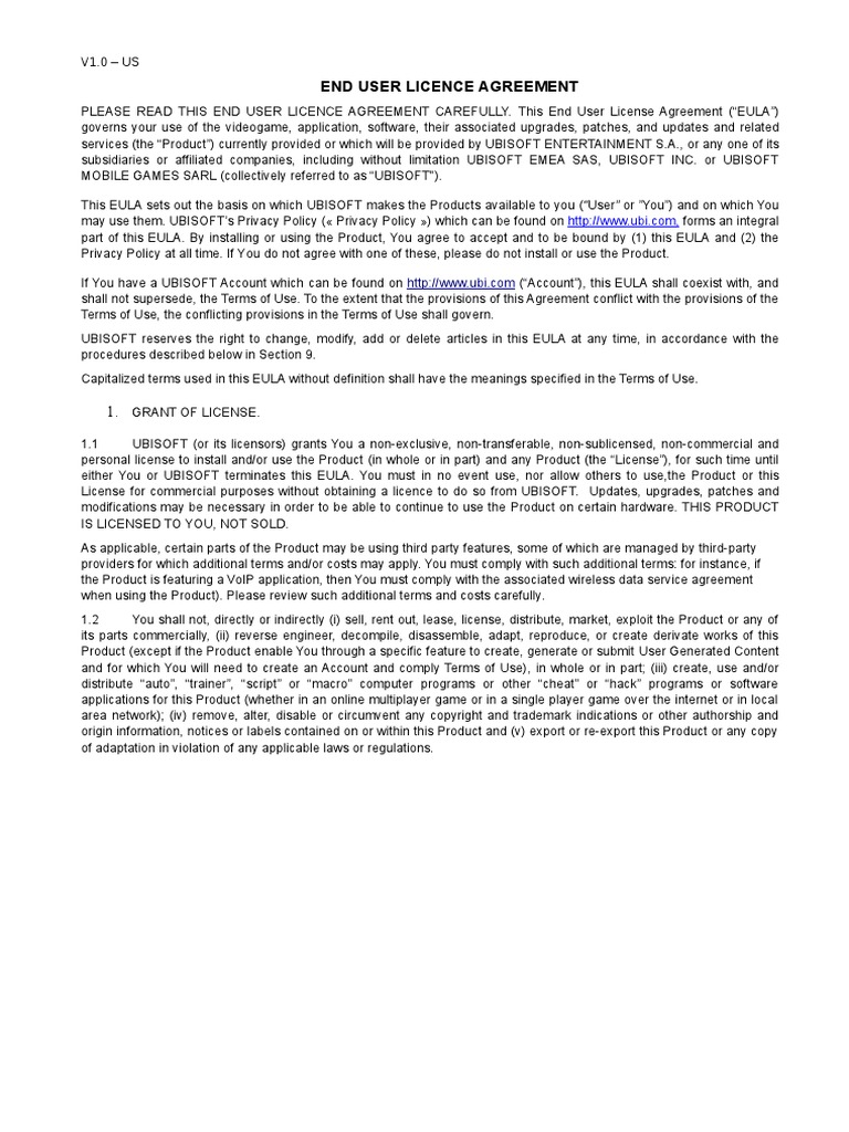 End User Licence Agreement | PDF | Private Law | Computing