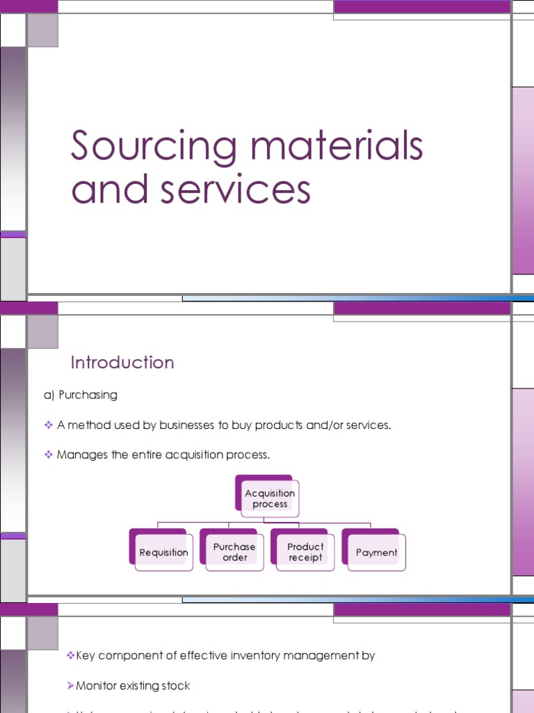 Sourcing Materials and Services | PDF | Procurement | Supply Chain