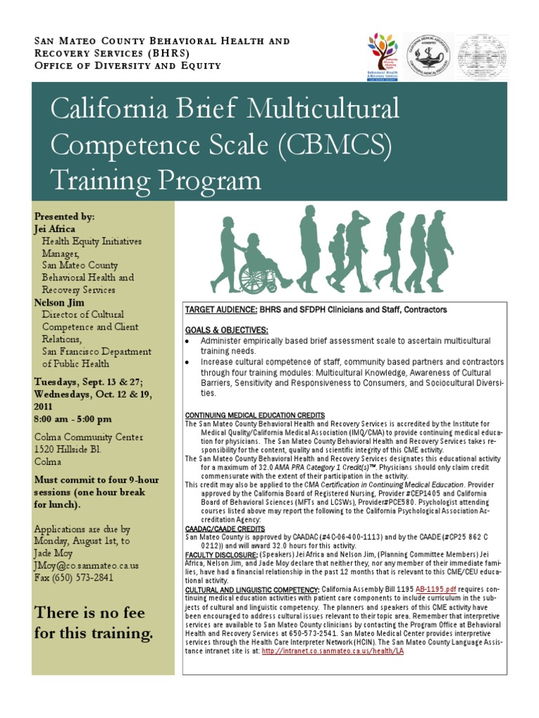 California Brief Multicultural Competence Scale (CBMCS) Training ...