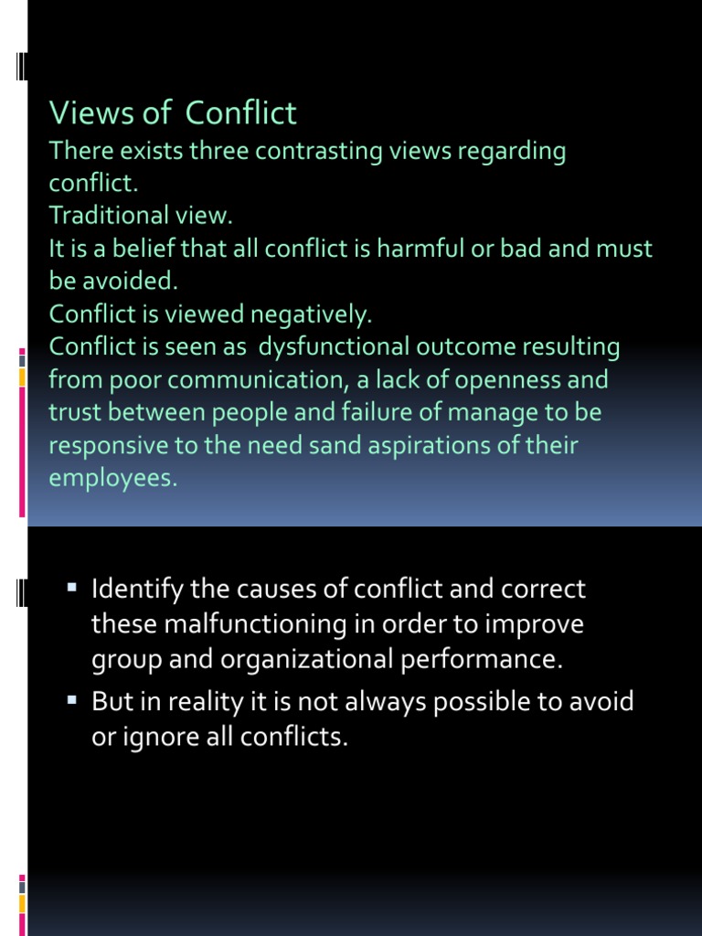 Views of Conflict | PDF | Conflict (Process) | Interpersonal Relationships