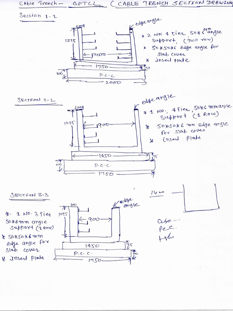 Cable Trench Section Drawing | PDF | Science & Mathematics