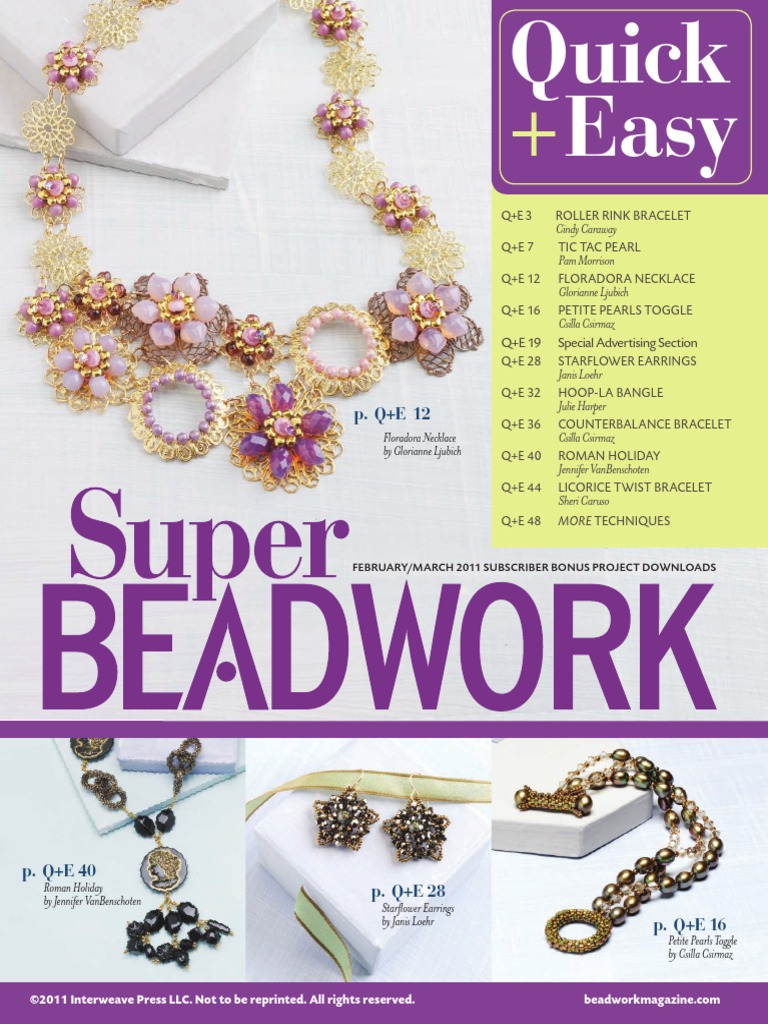 Beadwork QuickEasy Feb 2011-1. 48 | PDF | Beadwork | Bead