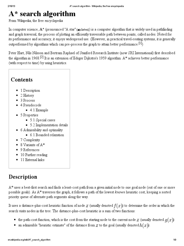 A Star Algorithm | PDF | Applied Mathematics | Combinatorics A Star Algorithm | PDF | Applied Mathematics | Combinatorics