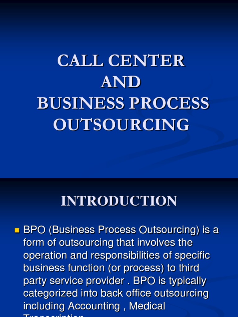 Call Center | PDF | Call Centre | Business Process Outsourcing