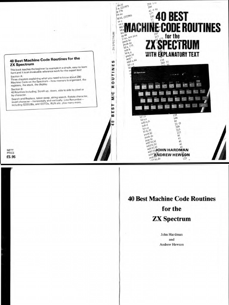 40 Best Machine Code Routines For The ZXSpectrum | PDF | Assembly Language | Instruction Set