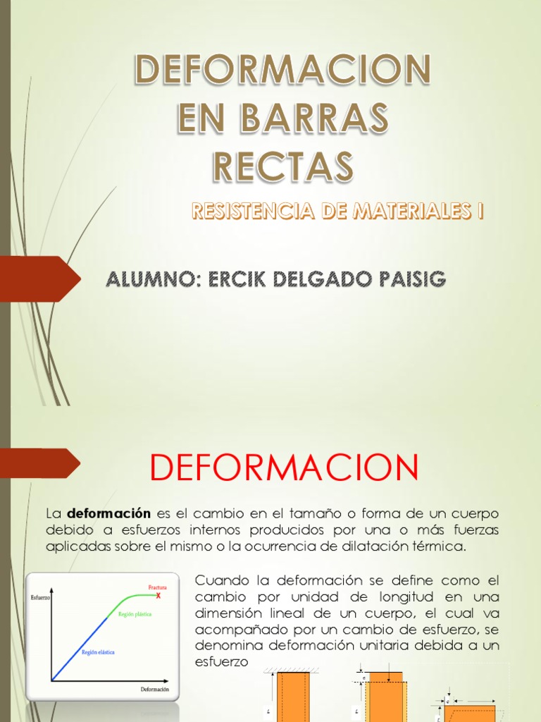Deformación Lineal en Barras Rectas | PDF | Deformación (ingeniería ...