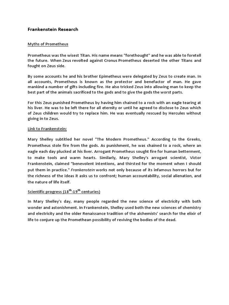 Frankenstein Research: TH TH | PDF