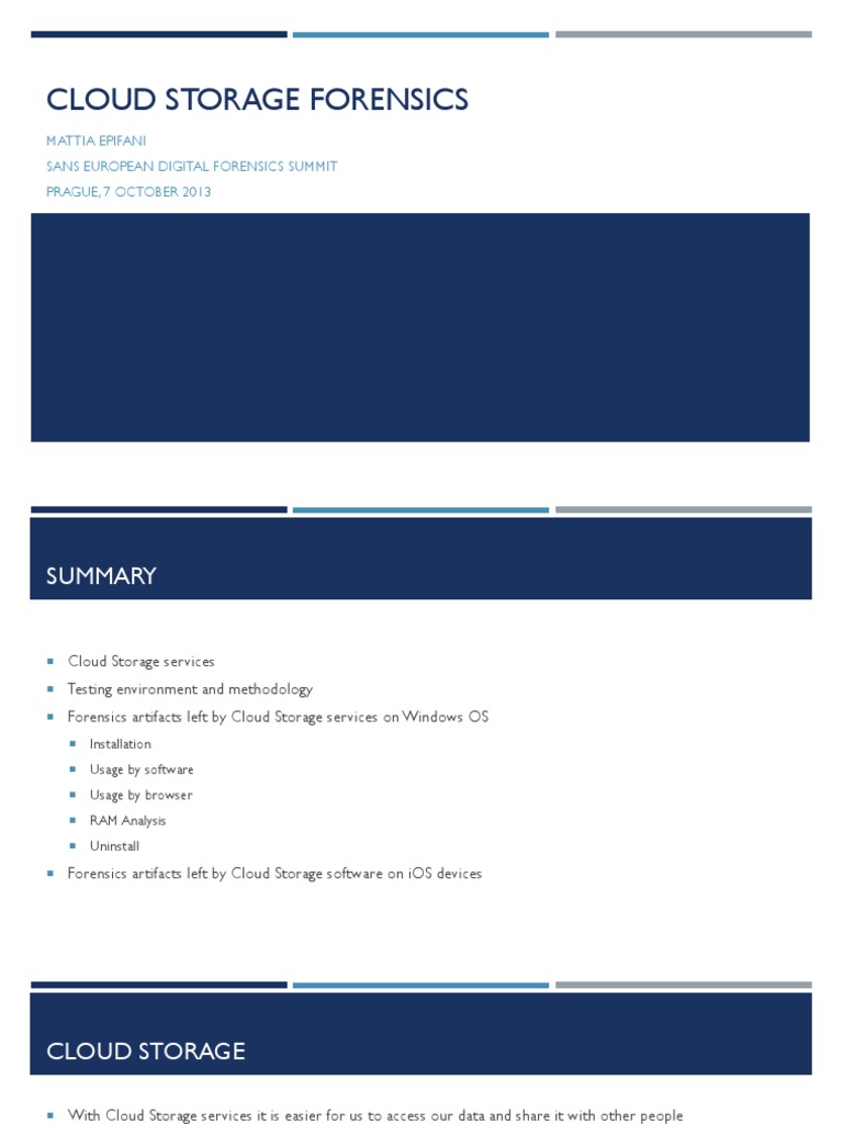 Cloud Storage Forensics Mattia Eppifani | PDF | I Cloud | Windows Registry