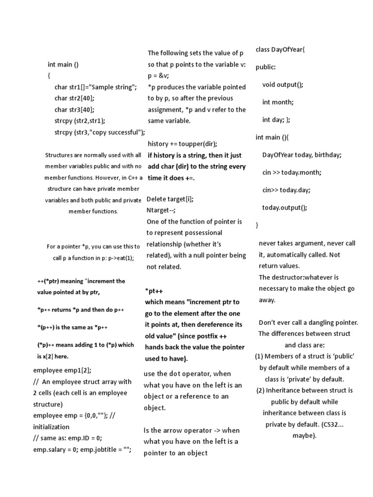 CS31 Notes For The Final | PDF | Pointer (Computer Programming ...