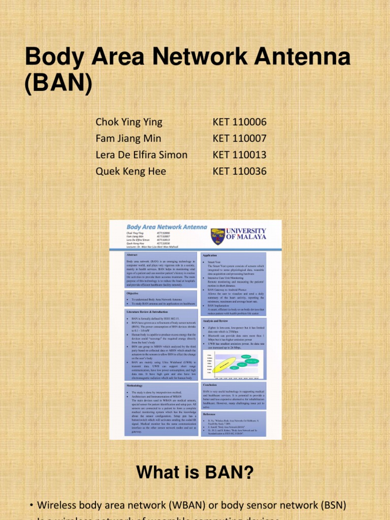 BAN Body Area Antenna Presentation | PDF | Ultra Wideband | Wireless ...