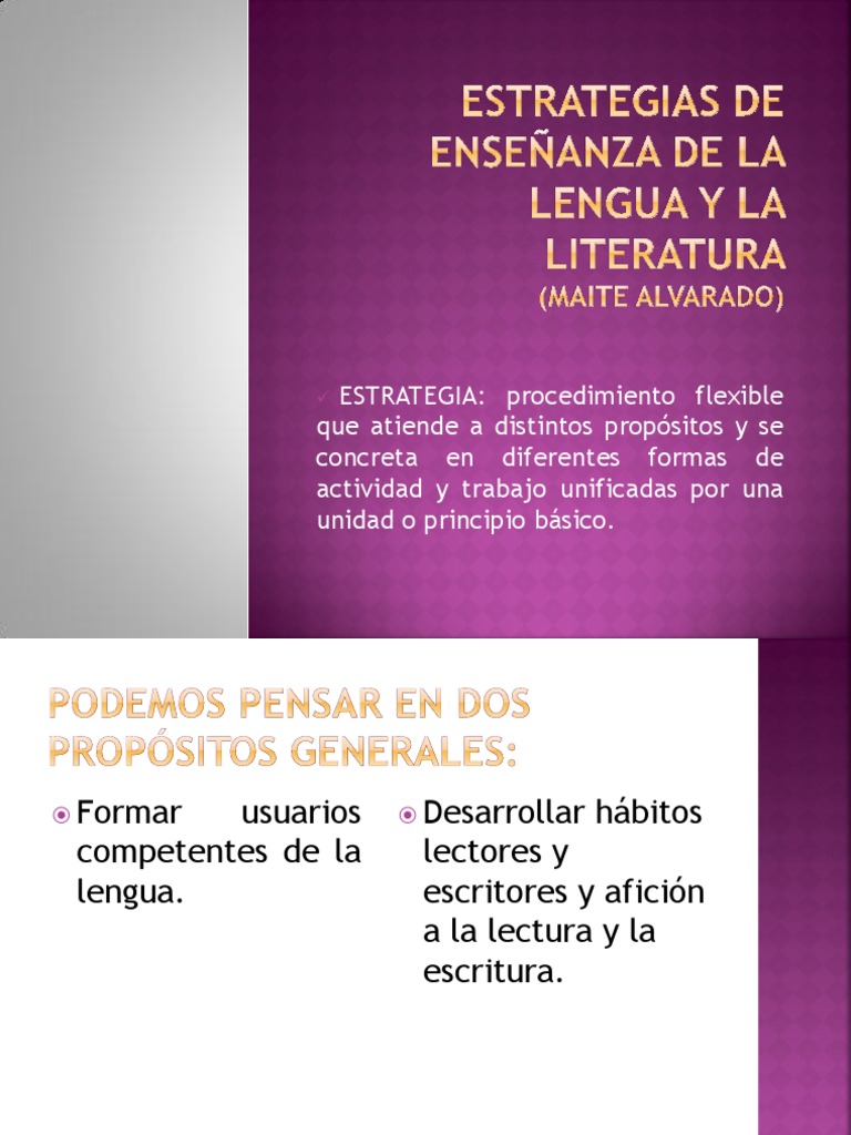 Estrategias Enseñanza Lengua y Literatura | Comprensión | Palabra ...