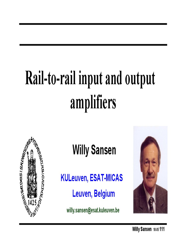 Rail-To-Rail Input and Output Amplifiers | PDF | Science & Mathematics | Technology & Engineering