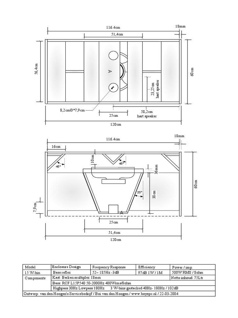15" W-Bin Subwoofer Design Plans | PDF | Technology & Engineering ...
