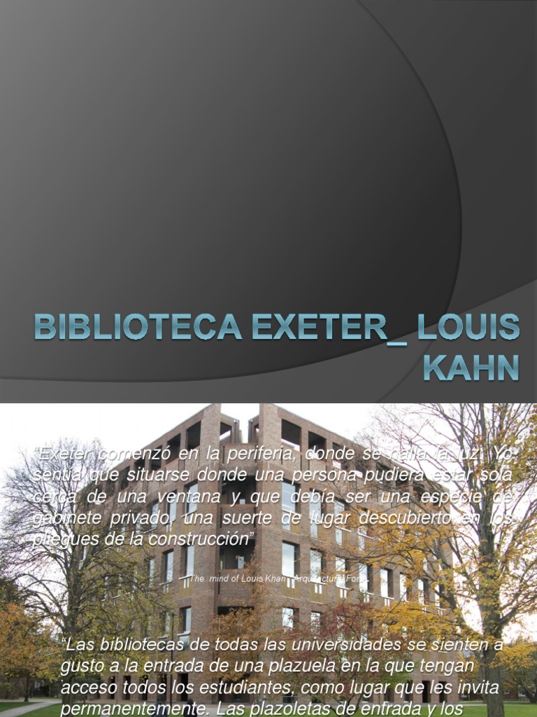 Biblioteca Exeter - Louis Kahn | PDF