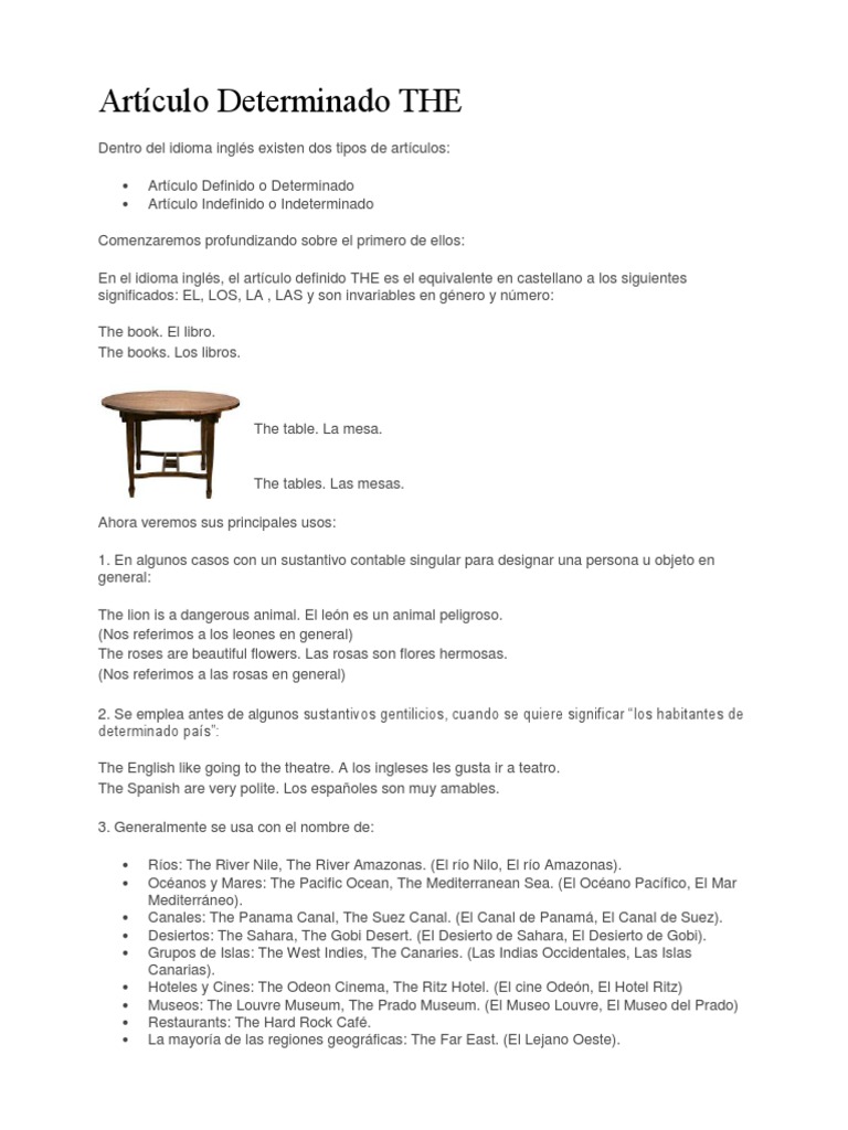 Articulo Determinado Indeterminado | PDF | Adjetivo | Sustantivo