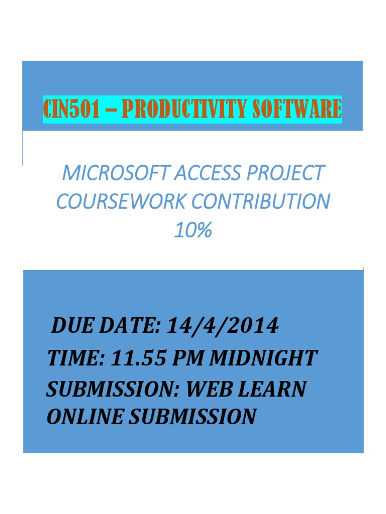 Microsoft Access Project Submission Guide | PDF