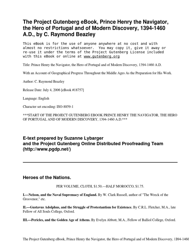 Prince Henry the Navigator, the Hero of Portugal and of Modern ...