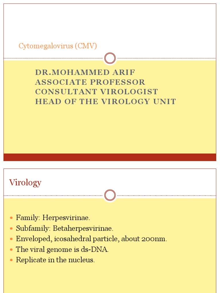 Understanding Cytomegalovirus (CMV) | PDF | Infection | Epidemiology