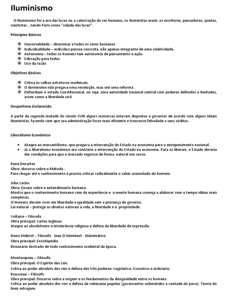 Iluminismo | PDF | Iluminismo | Jean-Jacques Rousseau