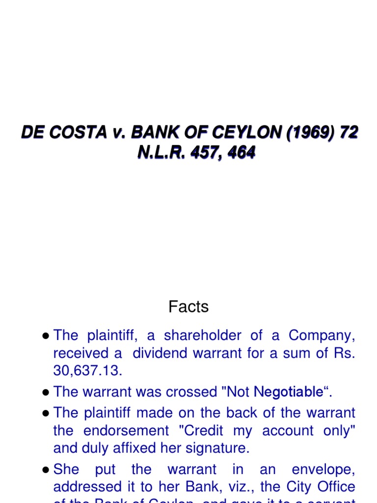 De Costa V Bank of Ceylon | PDF | Proclamation | Supreme Courts
