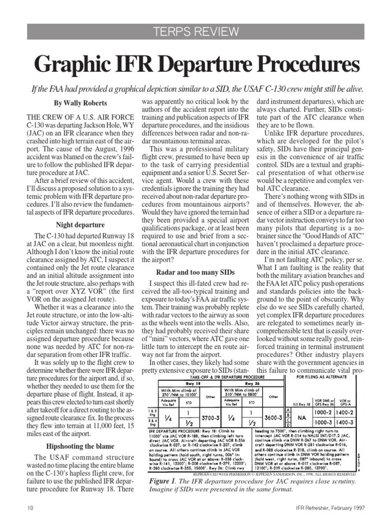 Graphic IFR Departure Procedures | Instrument Flight Rules | Air ...
