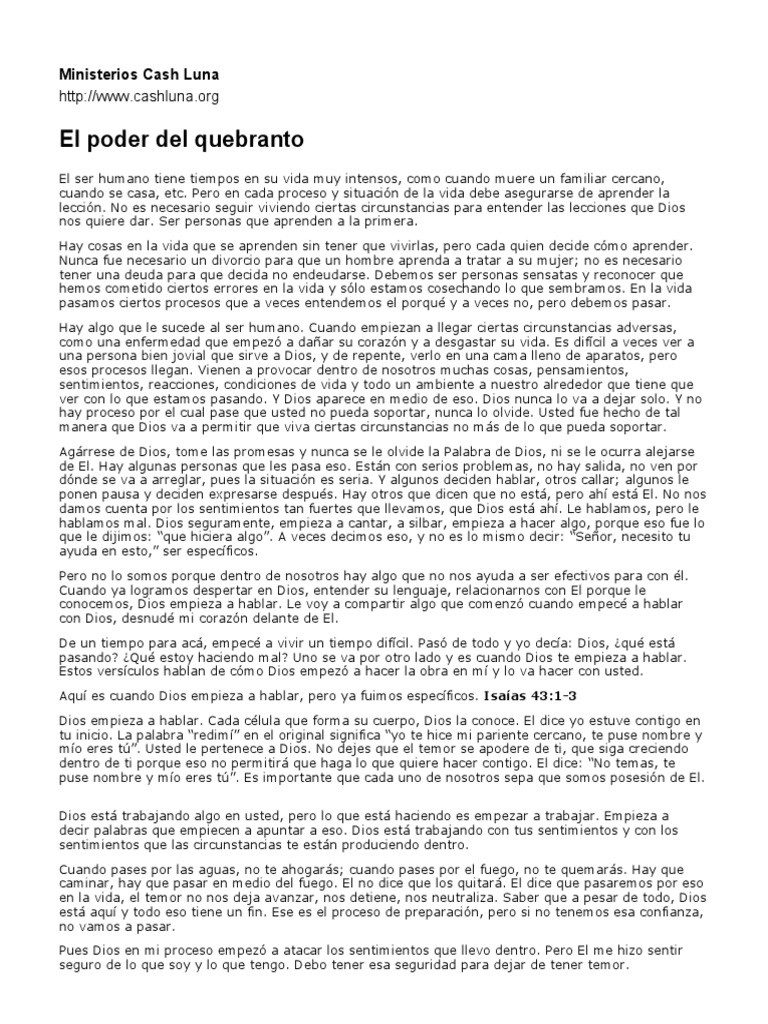 El poder del quebrantamiento en Dios | PDF | Dios | Fe
